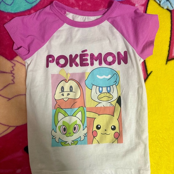 Pokemon | Shirts & Tops | Pokemon Pink And White Short Sleeve Tee ...